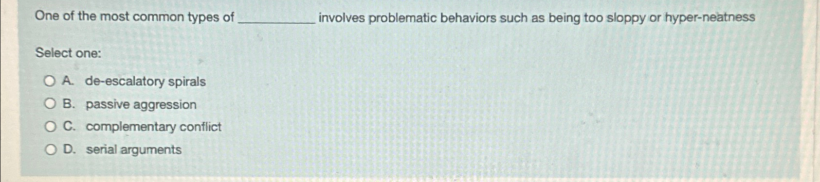 Solved One of the most common types of ﻿involves | Chegg.com