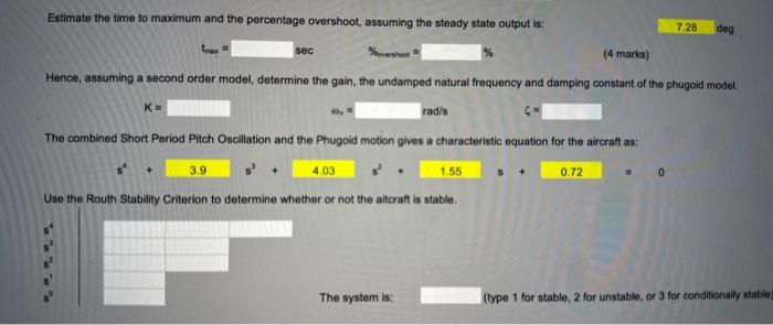 The Phugoid motion of an aircraft in resiponse to a | Chegg.com