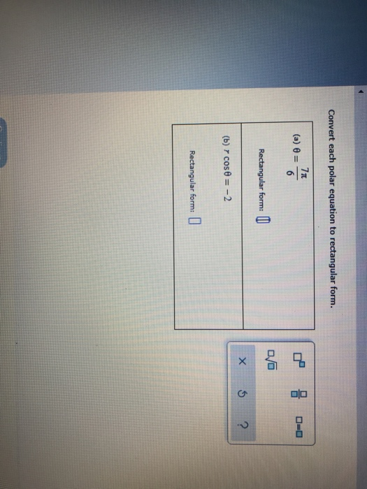 Solved convert each polar equation to rectangular | Chegg.com
