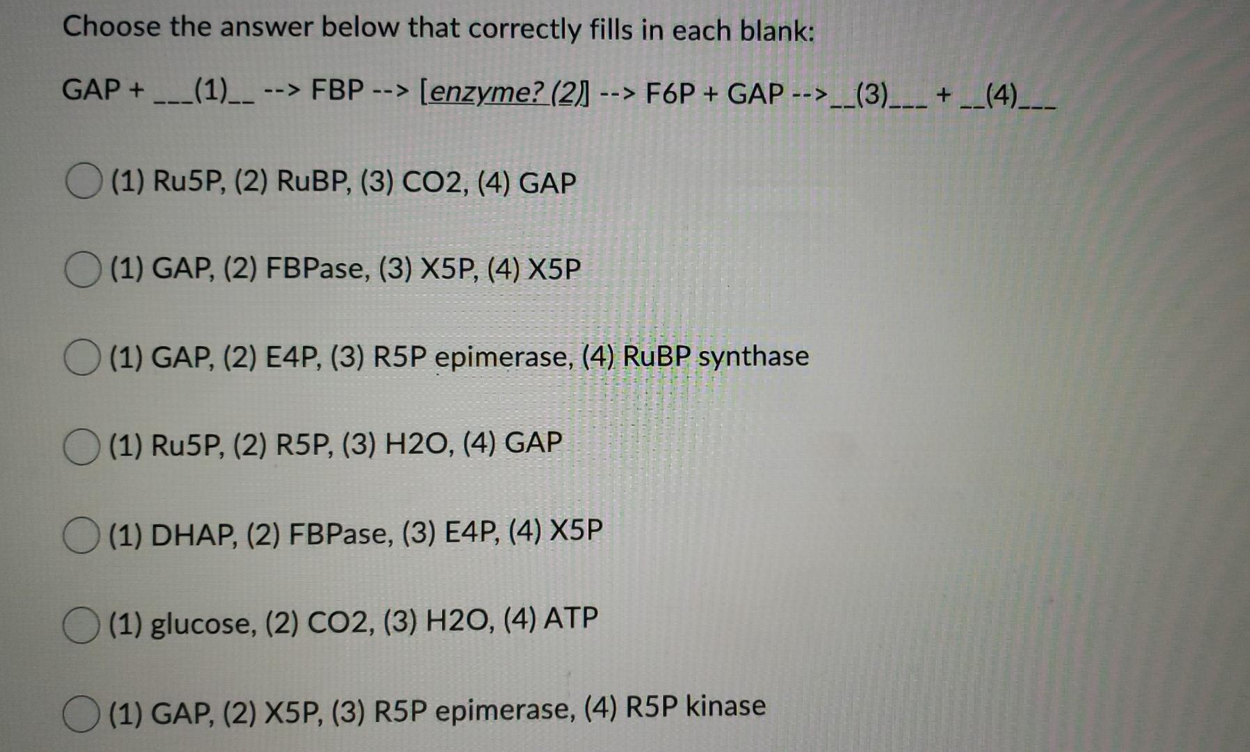 Solved Choose the answer below that correctly fills in each | Chegg.com