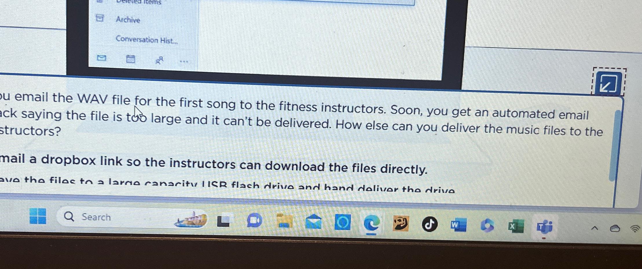 Solved email the WAV file for the first song to the fitness | Chegg.com