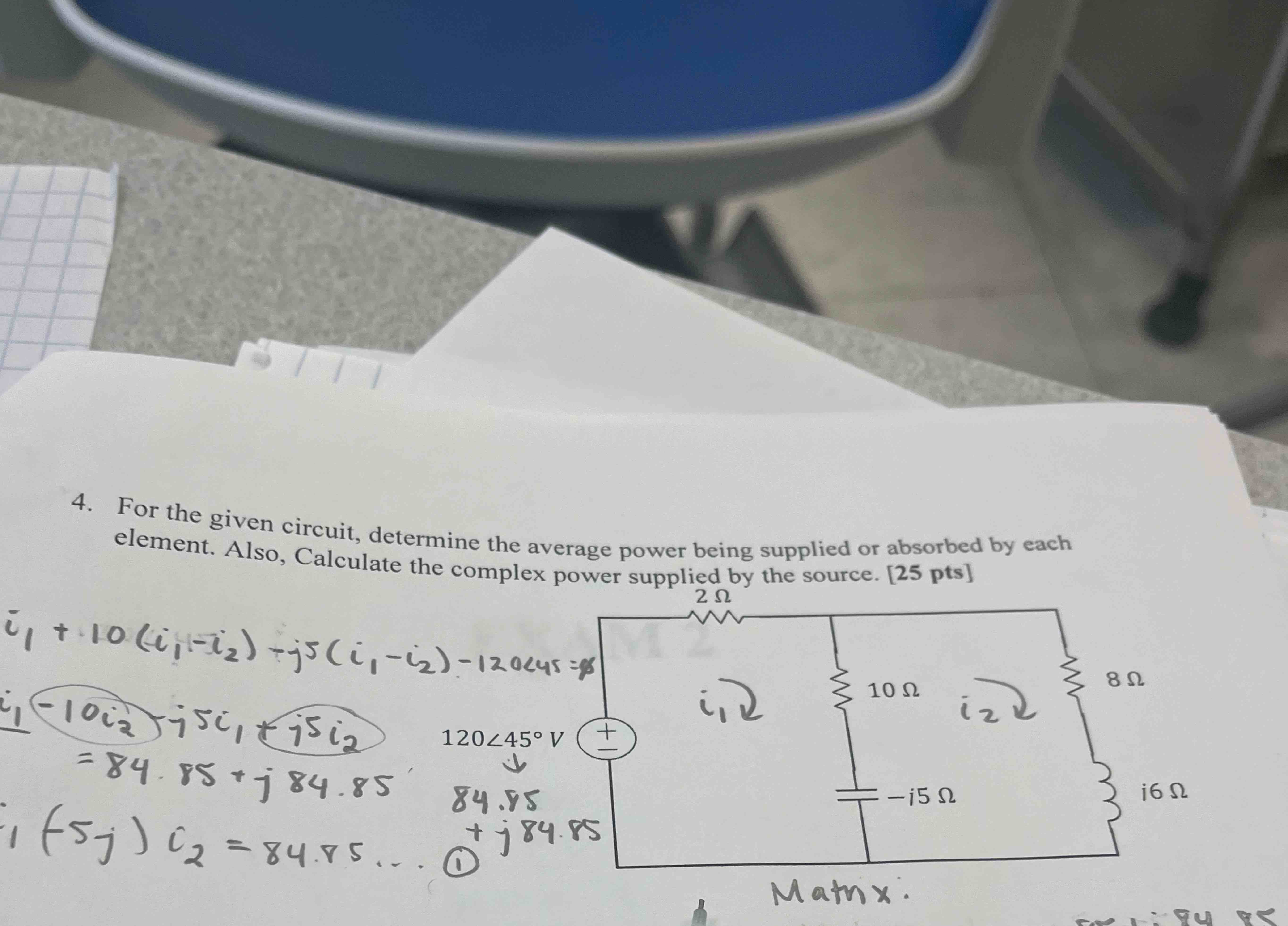 Solved 4. ﻿For the given circuit, determine the average | Chegg.com