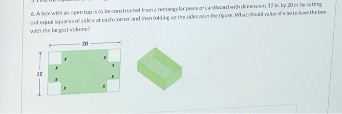 Solved 6. A box with an open top is to be constructed from a | Chegg.com