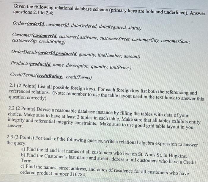 Solved Given the following relational database schema | Chegg.com