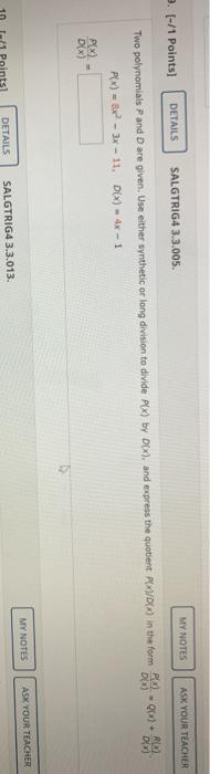 Solved My Notes Ask Your Teacher [ 1 Points Details