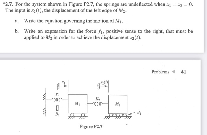 Solved 2.5. Repeat Problem 2.4 for the system shown in | Chegg.com