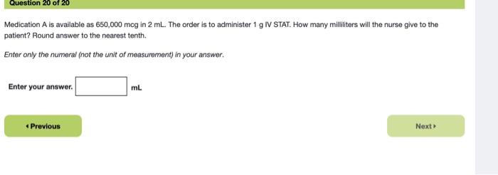 Solved The order is for 1.5 mg of medication F IV daily. The | Chegg.com