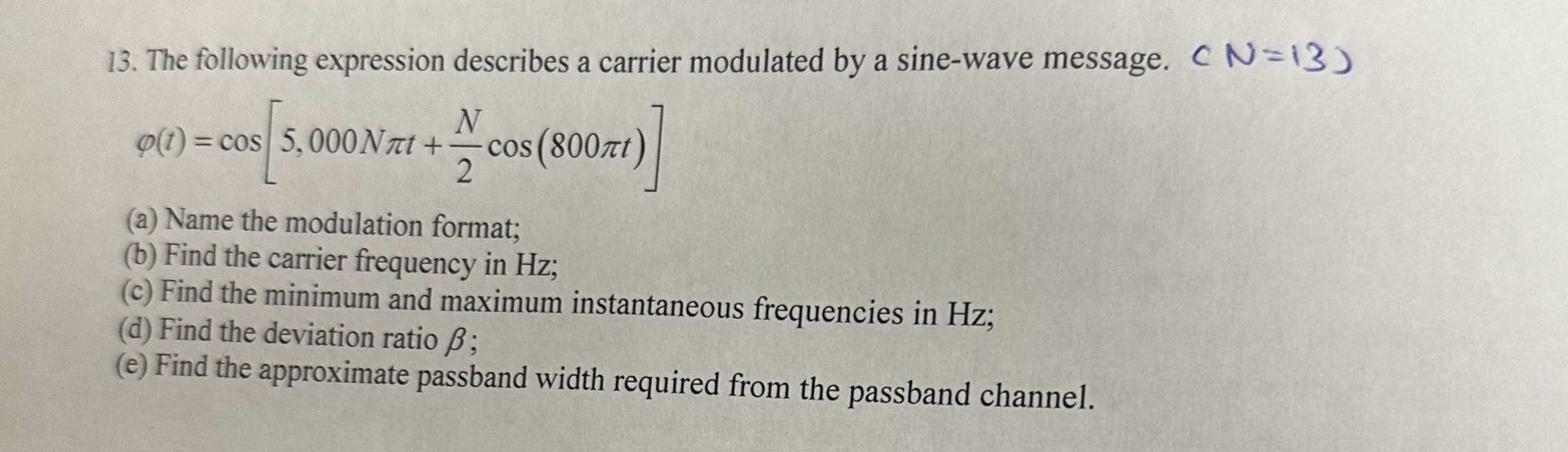 Solved The following expression describes a carrier | Chegg.com
