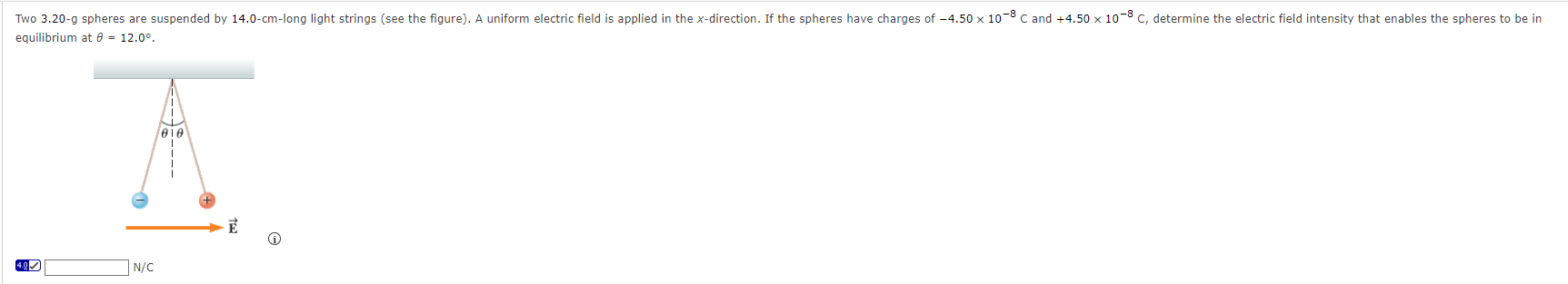 Solved equilibrium at θ=12.0°.1,NC | Chegg.com