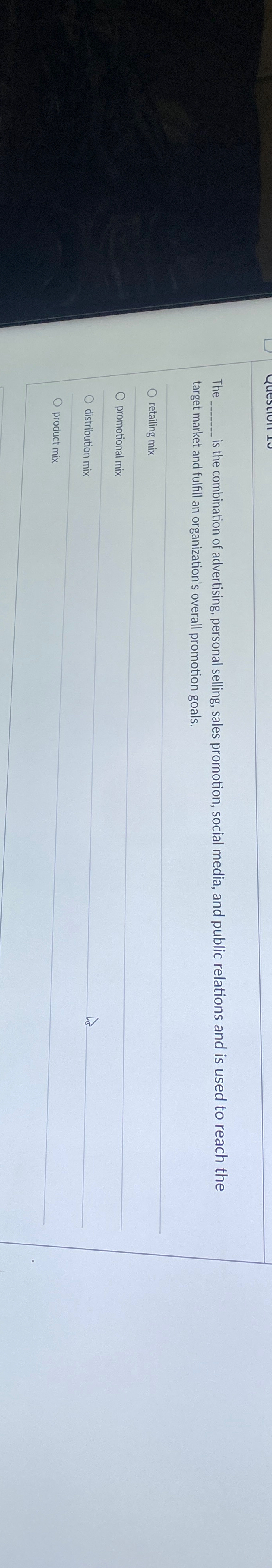 Solved The is the combination of advertising, personal | Chegg.com