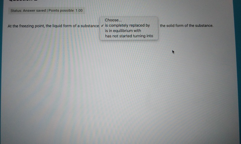 Solved Status: Answer saved Points possible: 1.00 sents a | Chegg.com Solved Status: Answer saved Points possible: 1.00 sents a | Chegg.com