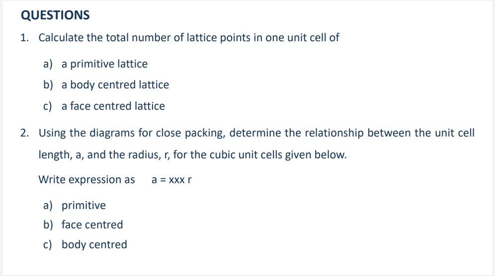 Solved 1. Calculate the total number of lattice points in | Chegg.com