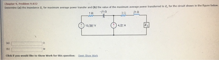 Solved Chapter 9. Problem 9.032 Determine (a) the impedance | Chegg.com