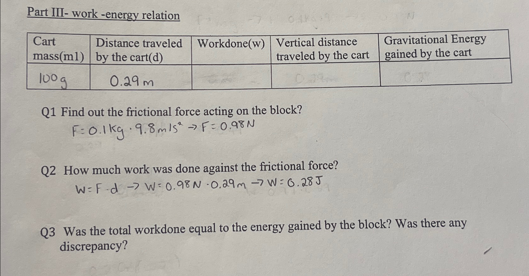 Part III- ﻿work -energy | Chegg.com