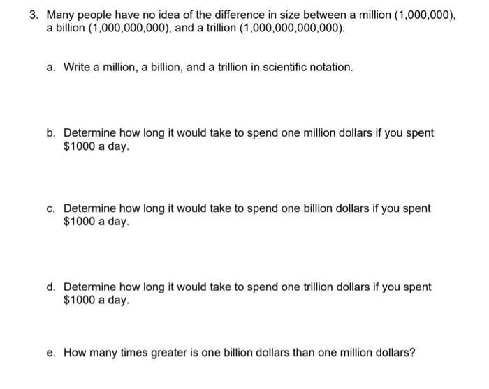 Solved Write a million, a billion, and a trillion in | Chegg.com