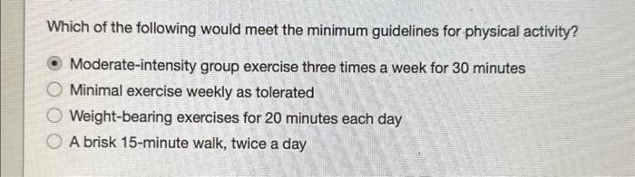 Solved Which of the following would meet the minimum | Chegg.com
