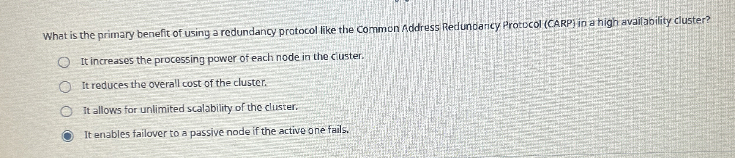 Solved What is the primary benefit of using a redundancy | Chegg.com