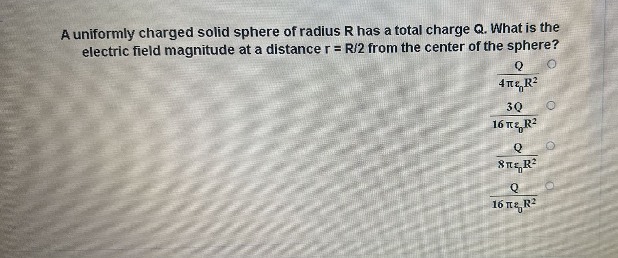 Solved A uniformly charged solid sphere of radius R ﻿has a | Chegg.com