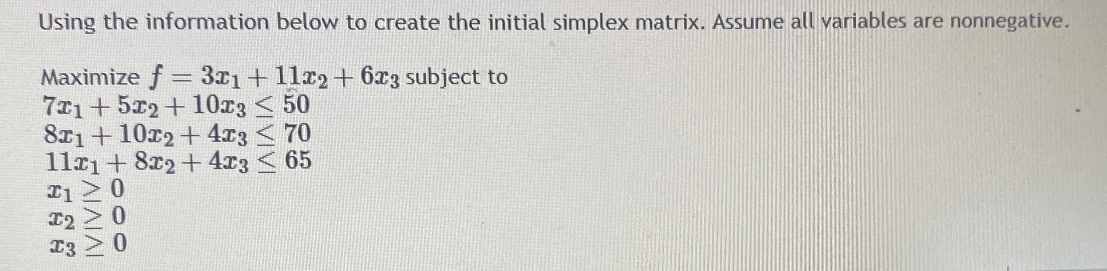 Solved Using the information below to create the initial | Chegg.com