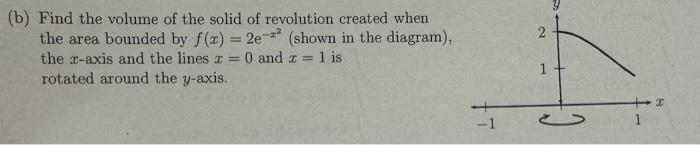 Solved (b) Find the volume of the solid of revolution | Chegg.com