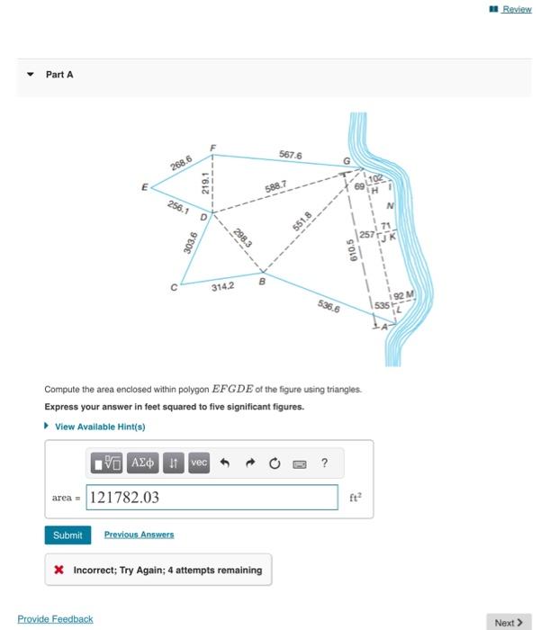 Solved Compute the area enclosed within polygon EFGDE of the | Chegg.com