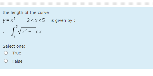 Solved the length of the curvey=x2,2≤x≤5 ﻿is given by | Chegg.com