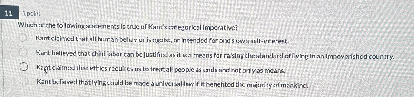 Solved 111 ﻿pointWhich of the following statements is true | Chegg.com