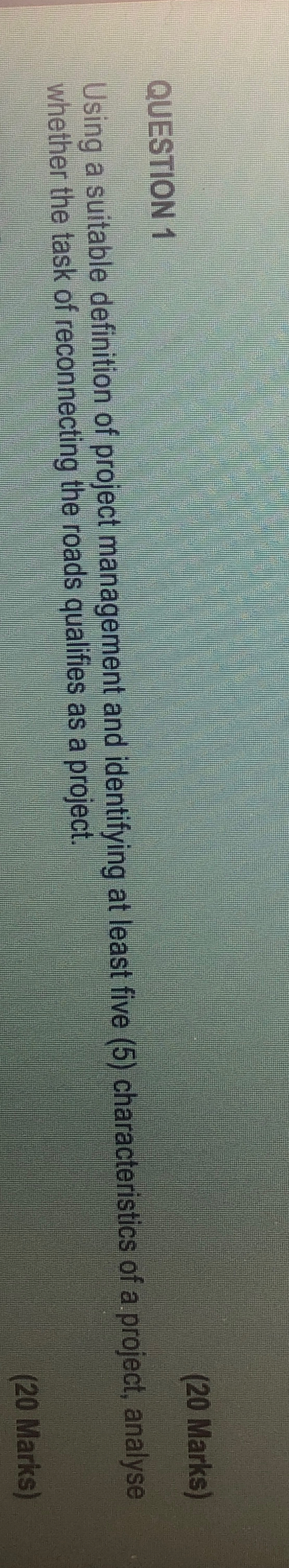 Solved QUESTION 1(20 ﻿Marks)Using a suitable definition of | Chegg.com