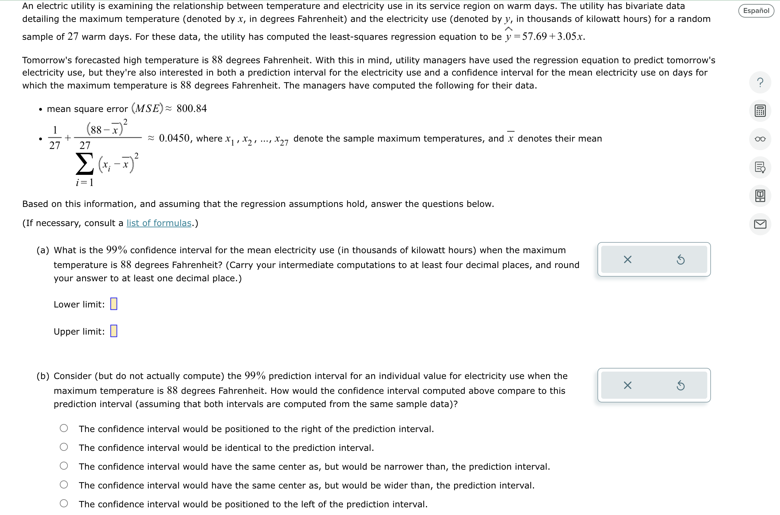 Solved An electric utility is examining the relationship | Chegg.com