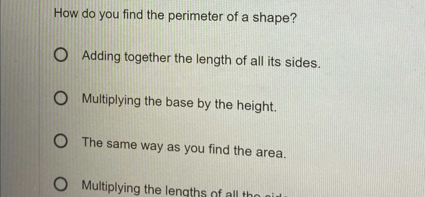 Solved How do you find the perimeter of a shape?Adding | Chegg.com