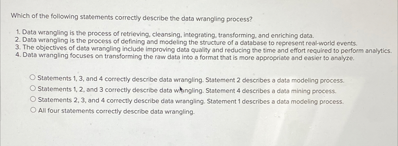Solved Which of the following statements correctly describe | Chegg.com