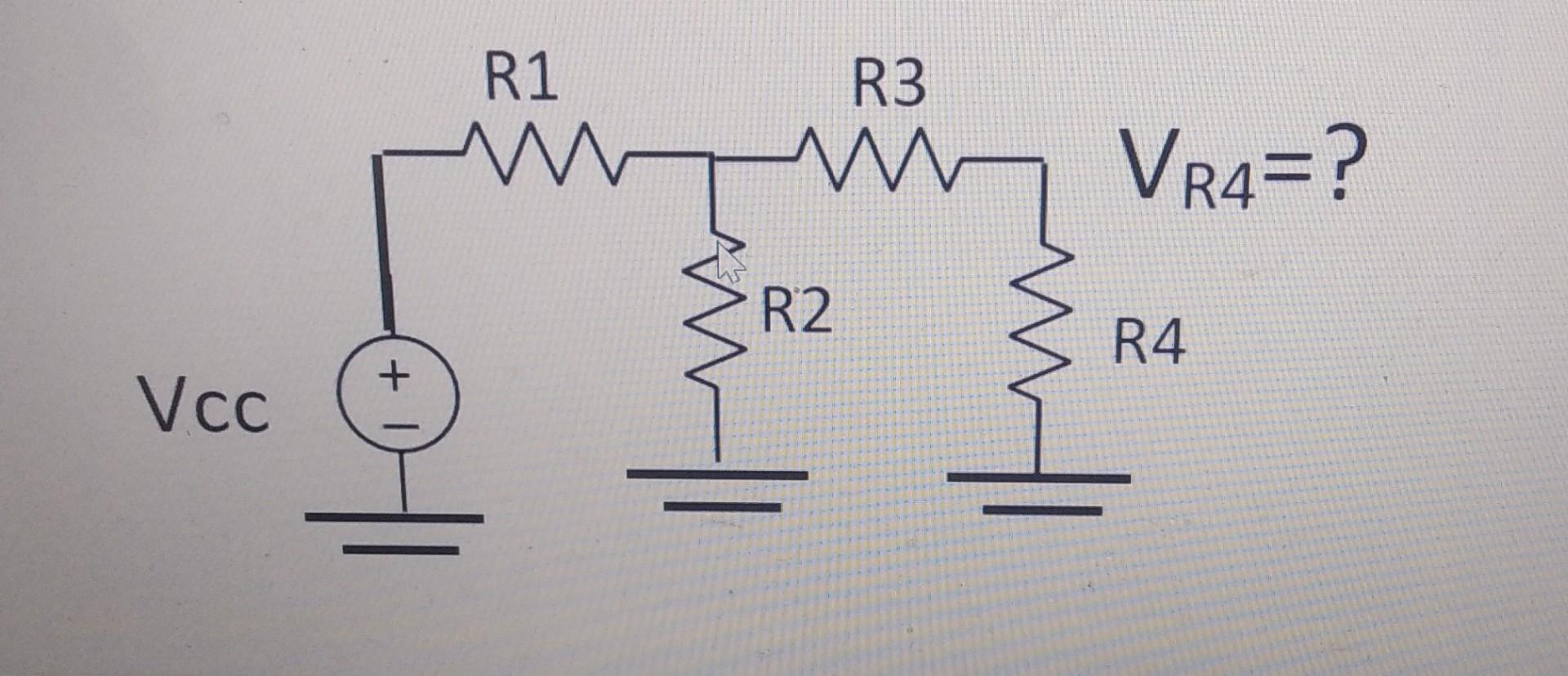Solved find the VR4 for these values: 2v R1= 4 R2=4 R3=4 | Chegg.com