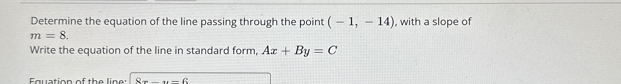 Solved Determine the equation of the line passing through | Chegg.com