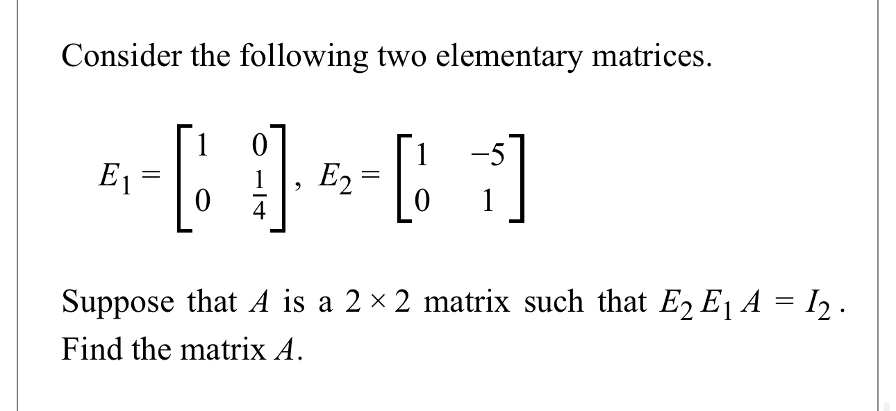Solved Consider the following two elementary | Chegg.com