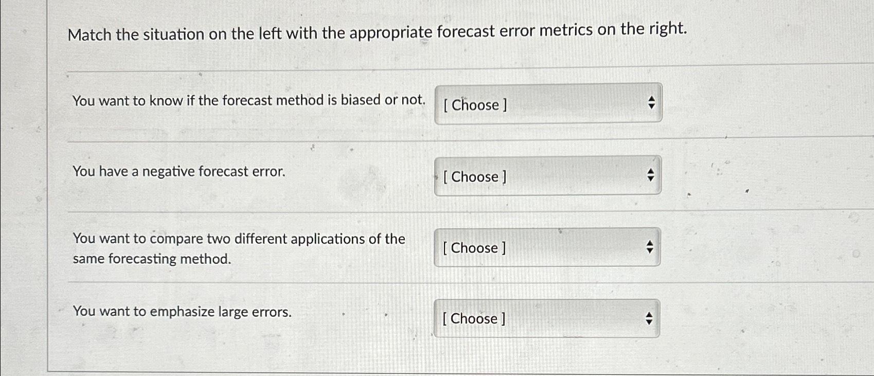 Solved Match the situation on the left with the appropriate | Chegg.com