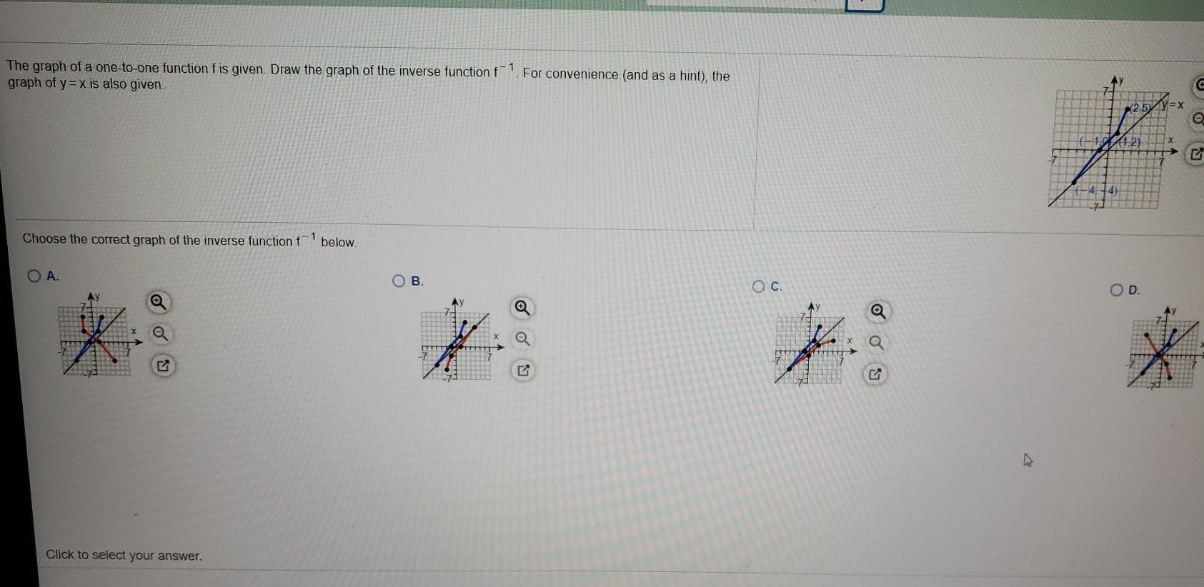 Solved 1 The graph of a one-to-one function fis given. Draw | Chegg.com