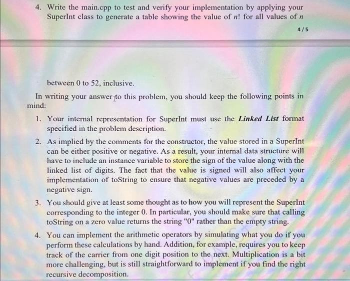 Solved Problem 2 Designing \& Implementing Powerful SuperInt | Chegg.com