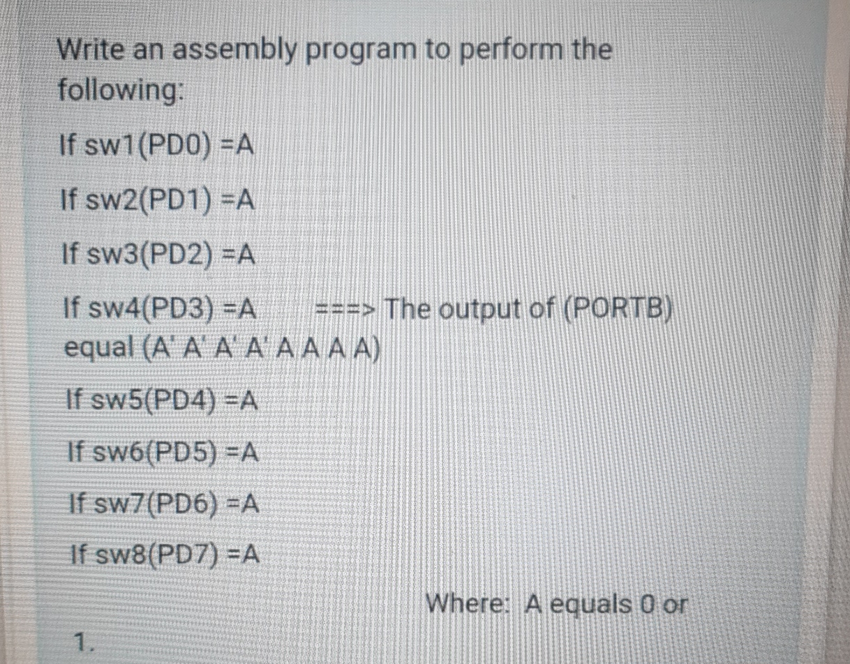 Solved Write an assembly program to perform the | Chegg.com