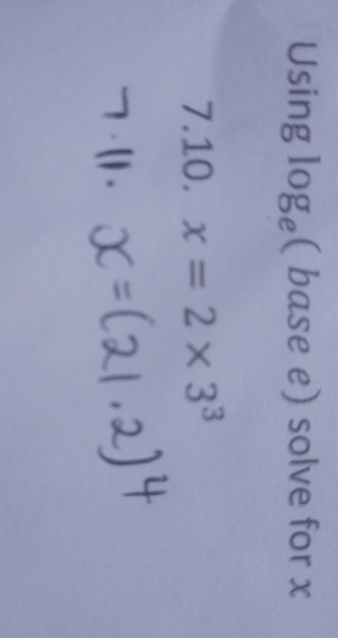 Using base e ﻿solve for | Chegg.com