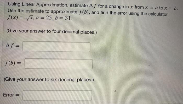 Solved Lesson26 4.1 Linear approximation: Problem 2 Previous | Chegg.com