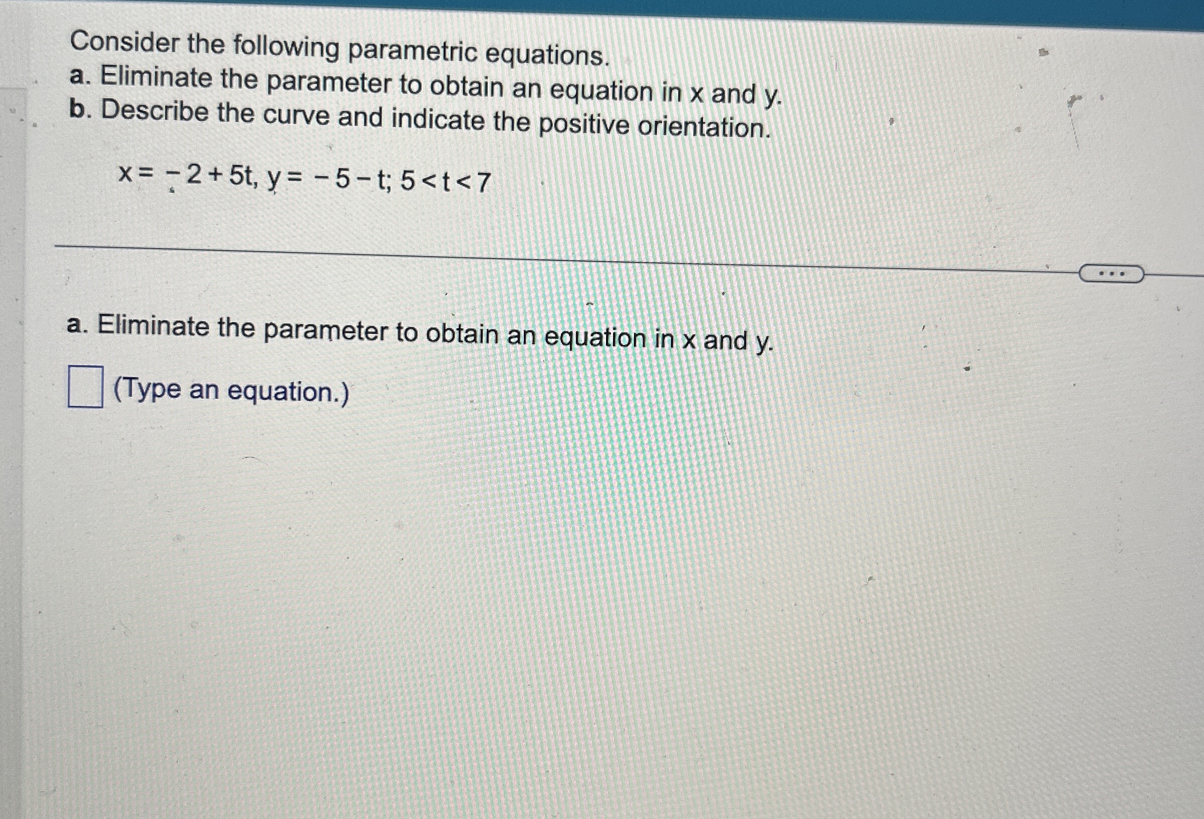 Solved Consider the following parametric equations.a. | Chegg.com
