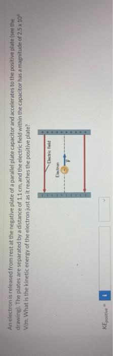 Solved An Electron Is Released From Rest At The Negative