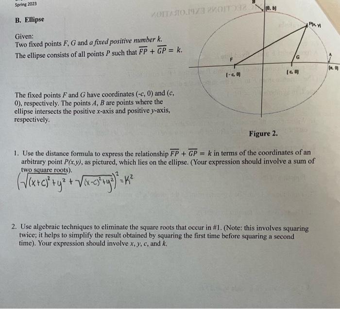 Solved A. Parabola Given: A fixed point F and a fixed line | Chegg.com
