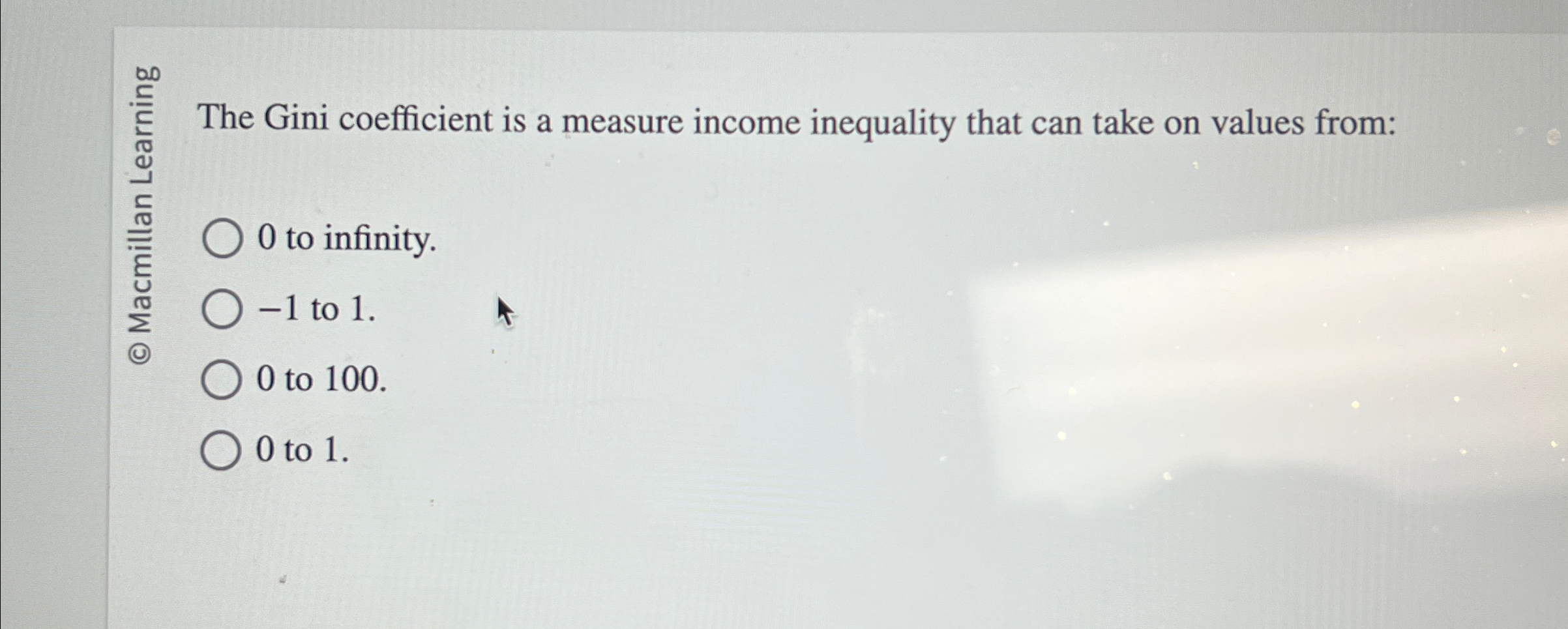 Solved The Gini Coefficient Is A Measure Income Inequality