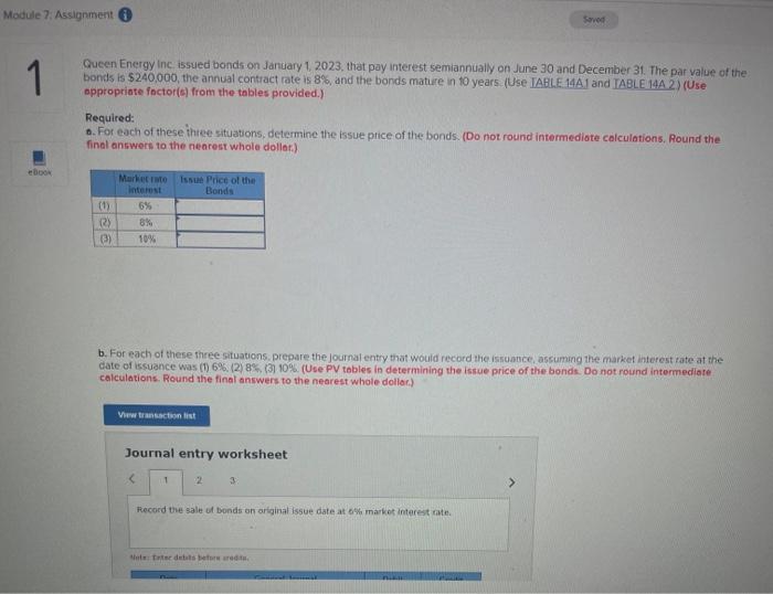 Solved Module 7: Assignment i 1 Queen Energy Inc. issued | Chegg.com