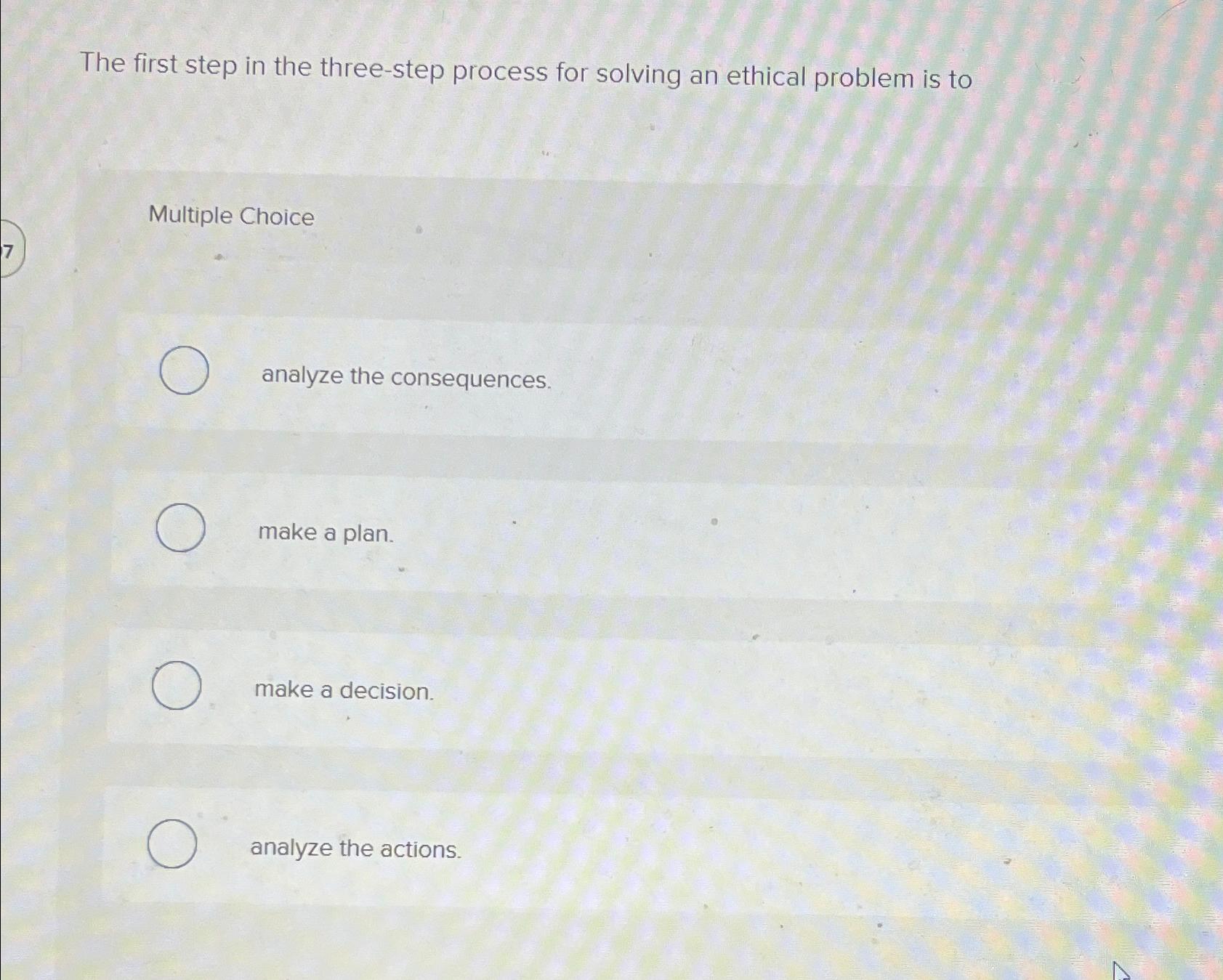 Solved The first step in the three-step process for solving | Chegg.com