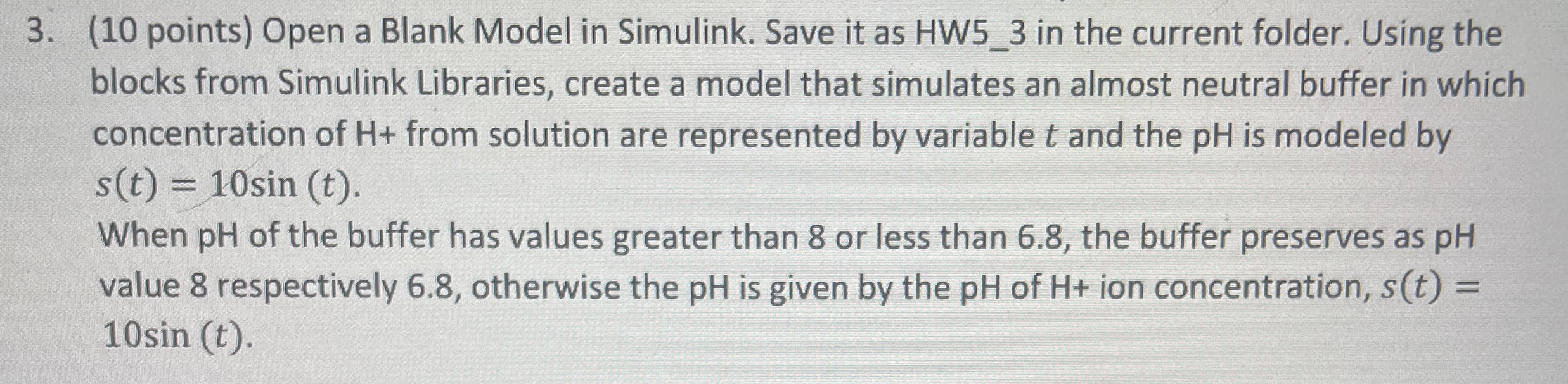 Solved (10 ﻿points) ﻿Open a Blank Model in Simulink. Save it | Chegg.com