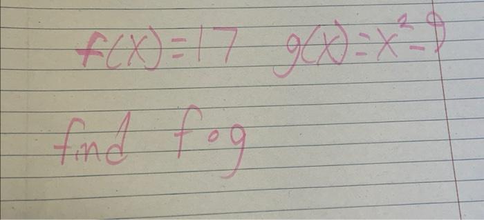 Solved f(x)=17g(x)=x2−1 find fog | Chegg.com