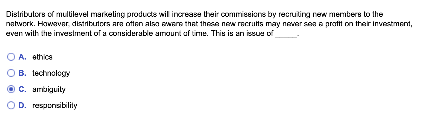 Solved Distributors of multilevel marketing products will | Chegg.com