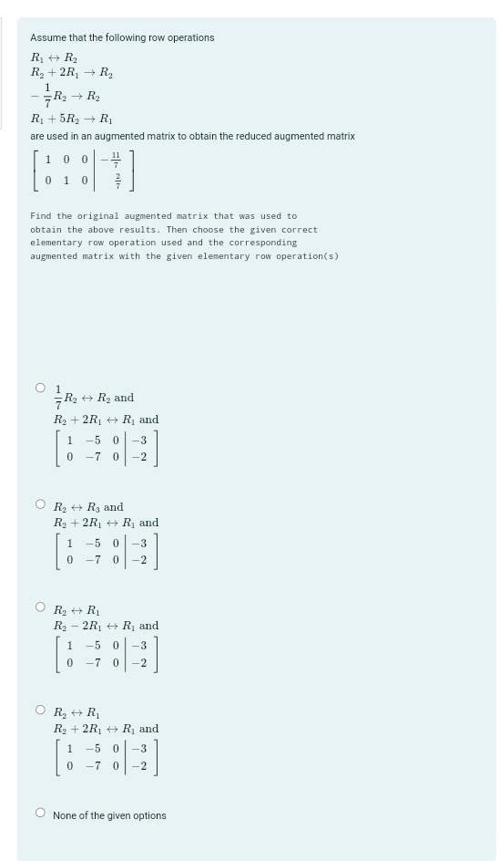 Solved Assume that the following row | Chegg.com